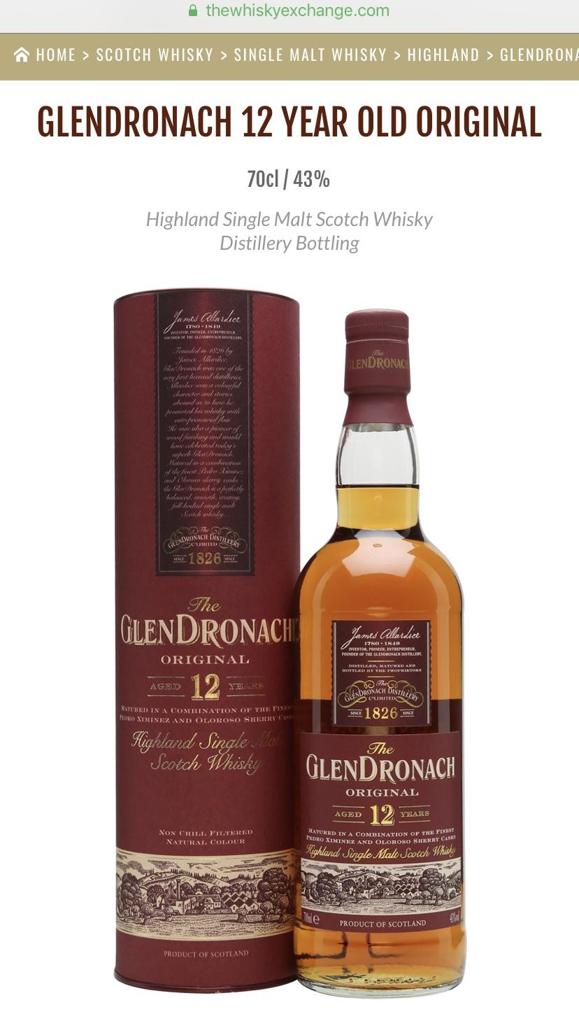 Review of Glendronach 12 Year Old Original by @Nozinan - Whisky Connosr